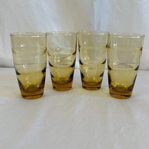 Libbey | Dining | Libbey Honey Amber Ripple Wave Drinking Glasses Set ...